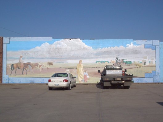 Mural on a cafe wall in Offerle, KS.